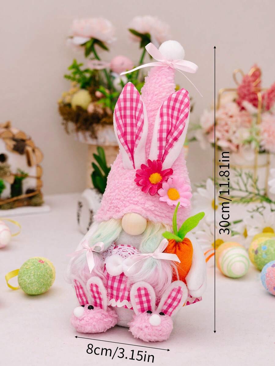 1pc Easter Decoration Toy With Light-Up Bunny, Goblin & No Face Doll ...