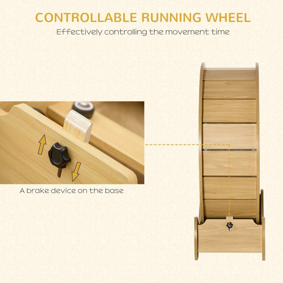 PawHut Cat Treadmill Wooden Cat Exercise Wheel With Carpeted Runway Cat ...