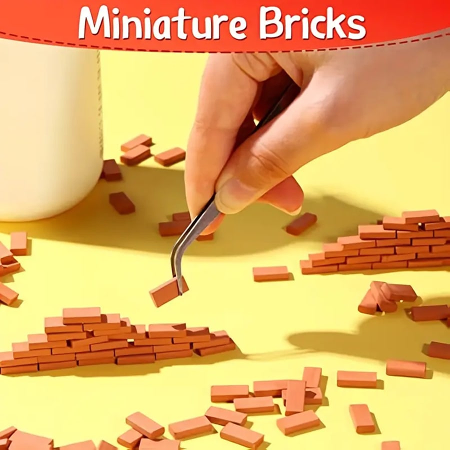5/20/50pcs 1:16 Mini Bricks, Small Bricks For Landscape, Red Miniature ...