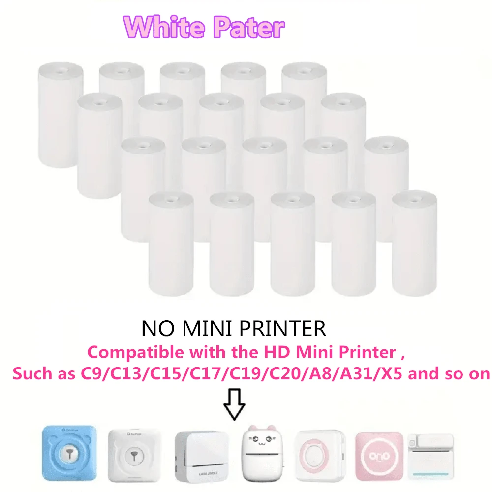 400 Rolls Per Caron Mini Printer Paper, Self Adhesive Thermal Paper ...