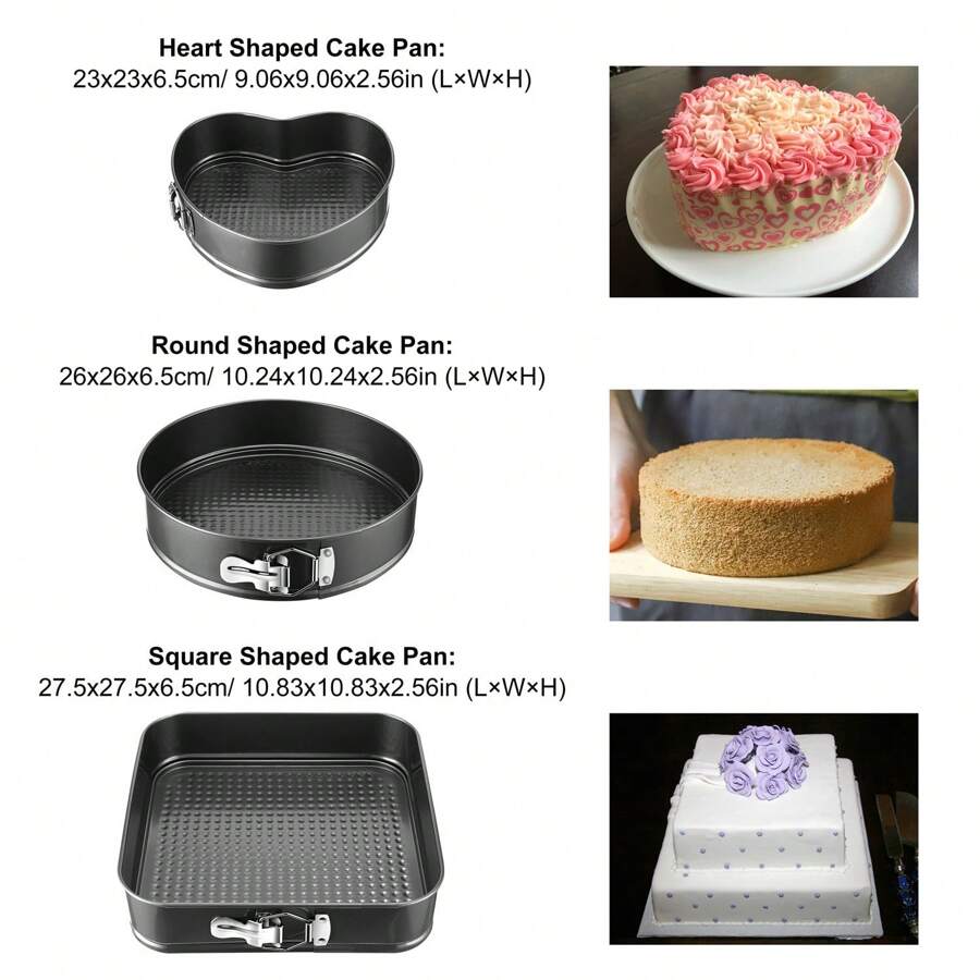 KIPOZI Heart Shaped Cake Pans Springform Pans Set Cheesecake Pan With ...