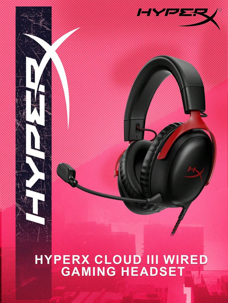 HyperX HyperX Cloud III Gaming Headset DTS Headphone Surround Sound ...