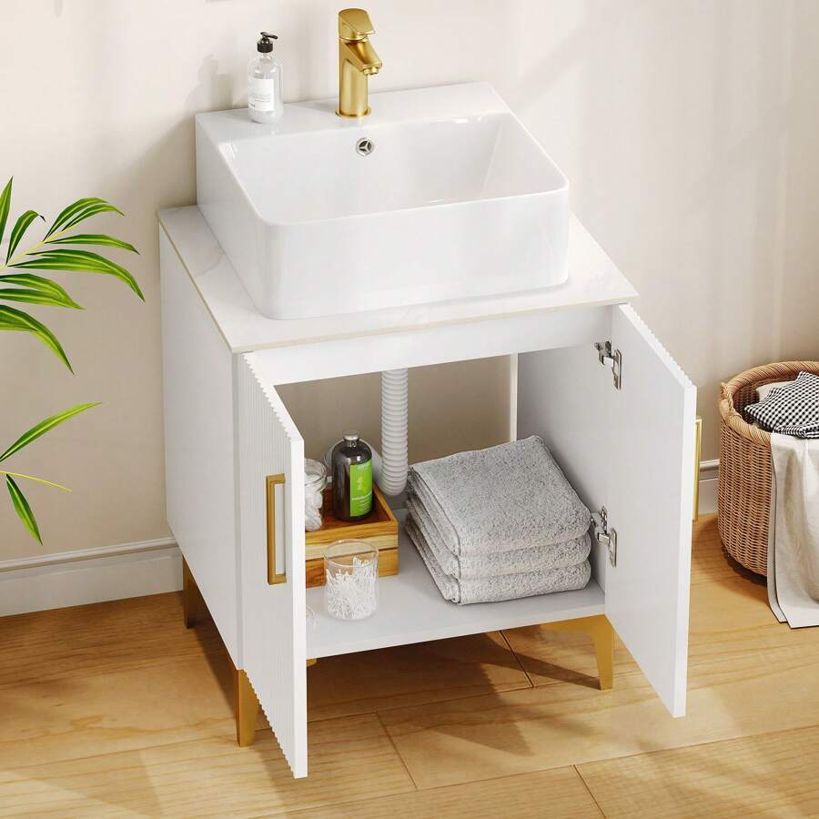 YITAHOME 24" Bathroom Vanity With Ceramic Sink, Quickly Assemble Free ...