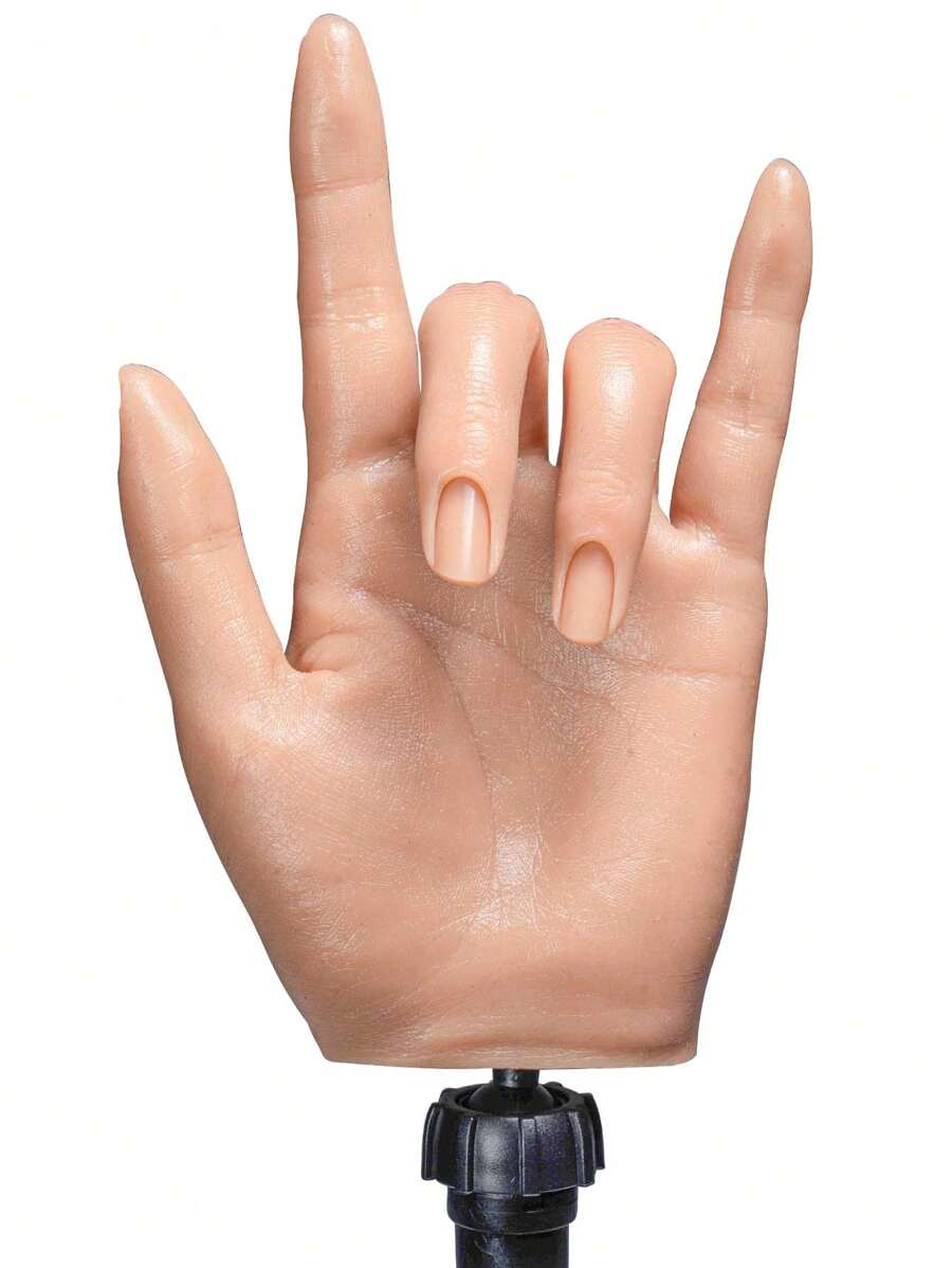 1 Piece Left Hand #3 Nail Training Fake Hand For Acrylic Nails Silicone ...