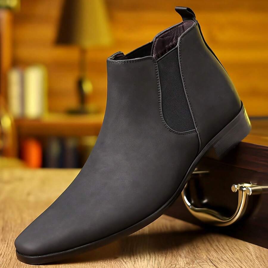 1 Par de Botas Chelsea Masculinas Novas, Botas de Couro Formais e de ...