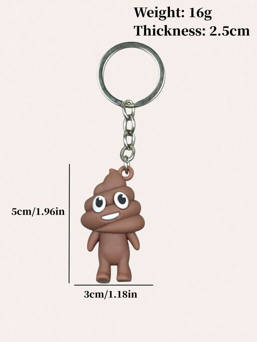 1/4pcs Cartoon Poo Keychain Cute Fun Key Chain Ring Purse Bag Backpack ...