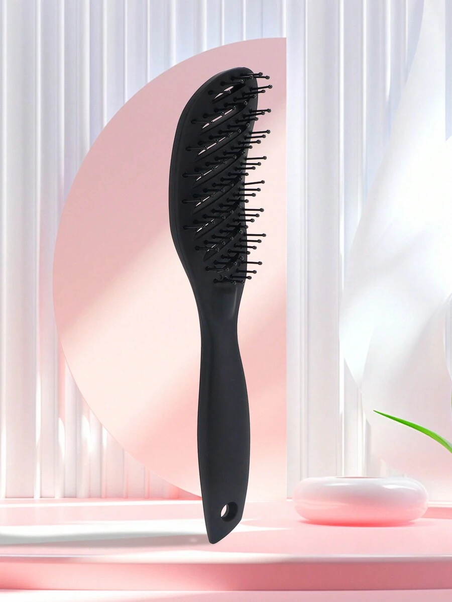Portable Black Comb, Nylon Teeth With Streamlined Design Hairbrush ...