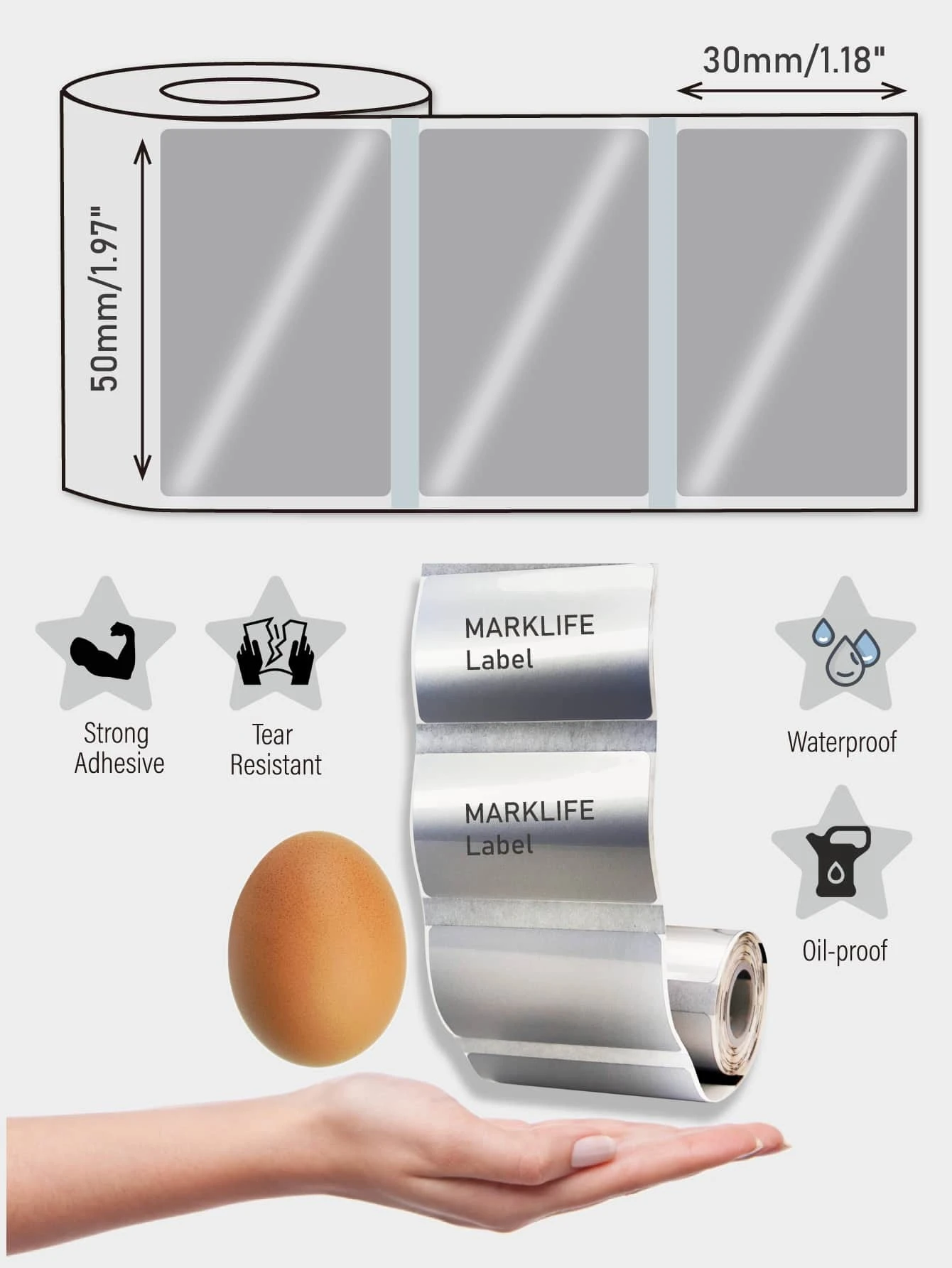 MARKLIFE Label Maker Tape, Black On Silver Glitter Label Sticker ...