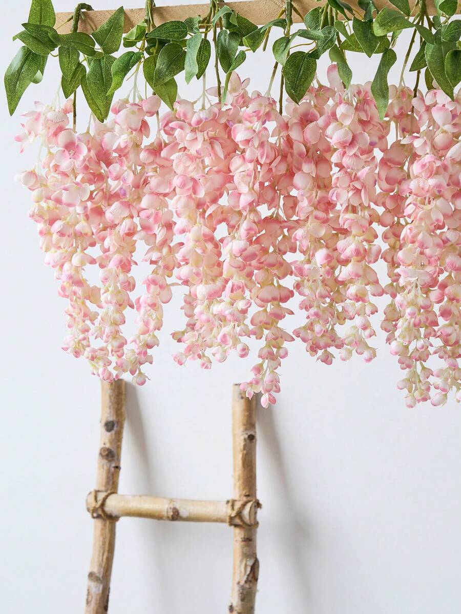 1pc Artificial Wisteria Flower Silk Fake Wisteria Vine Plastic Hanging