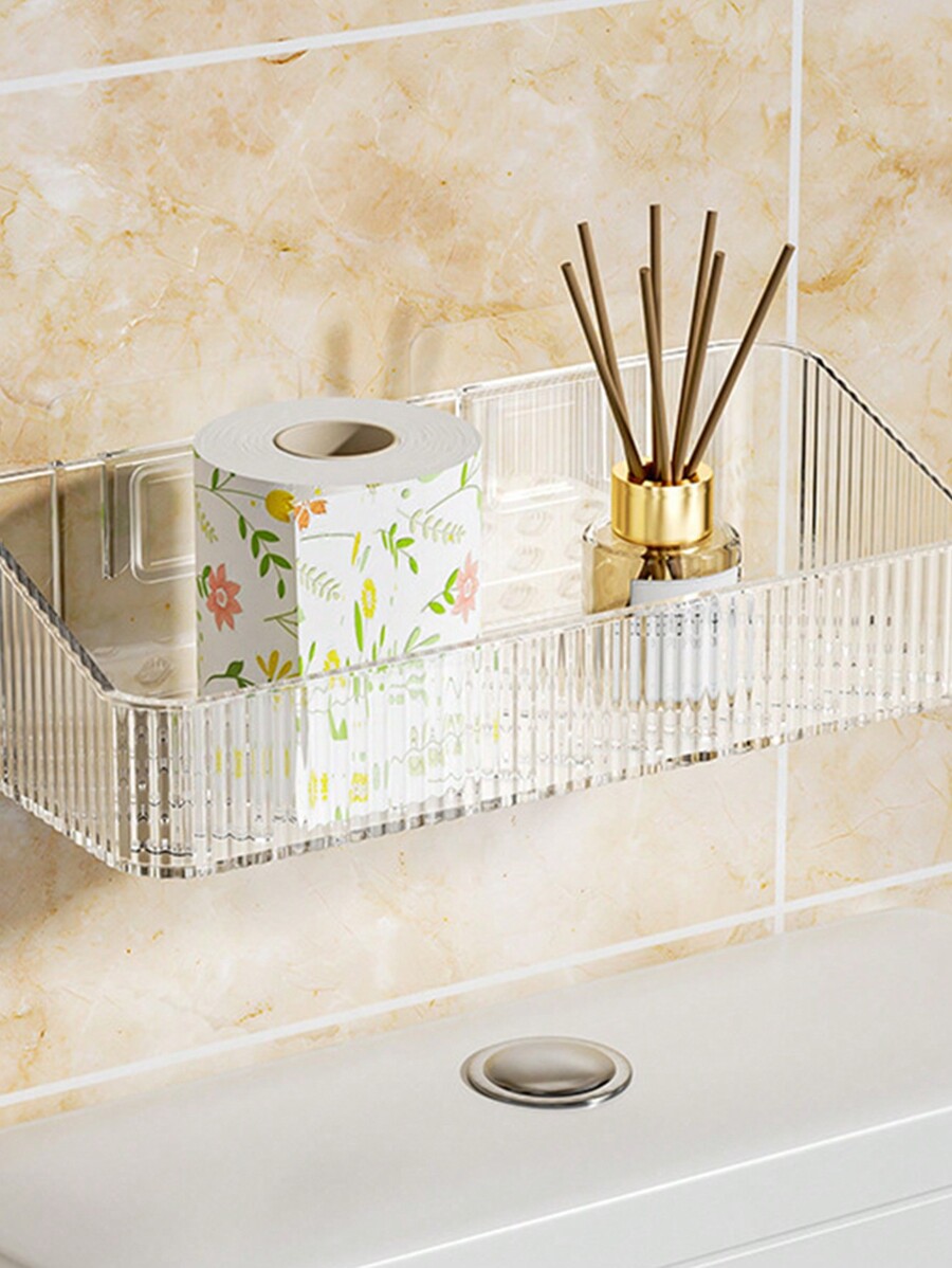 Bathroom Storage Rack, Wall-Mounted Toilet Shelf, No Drilling Required ...