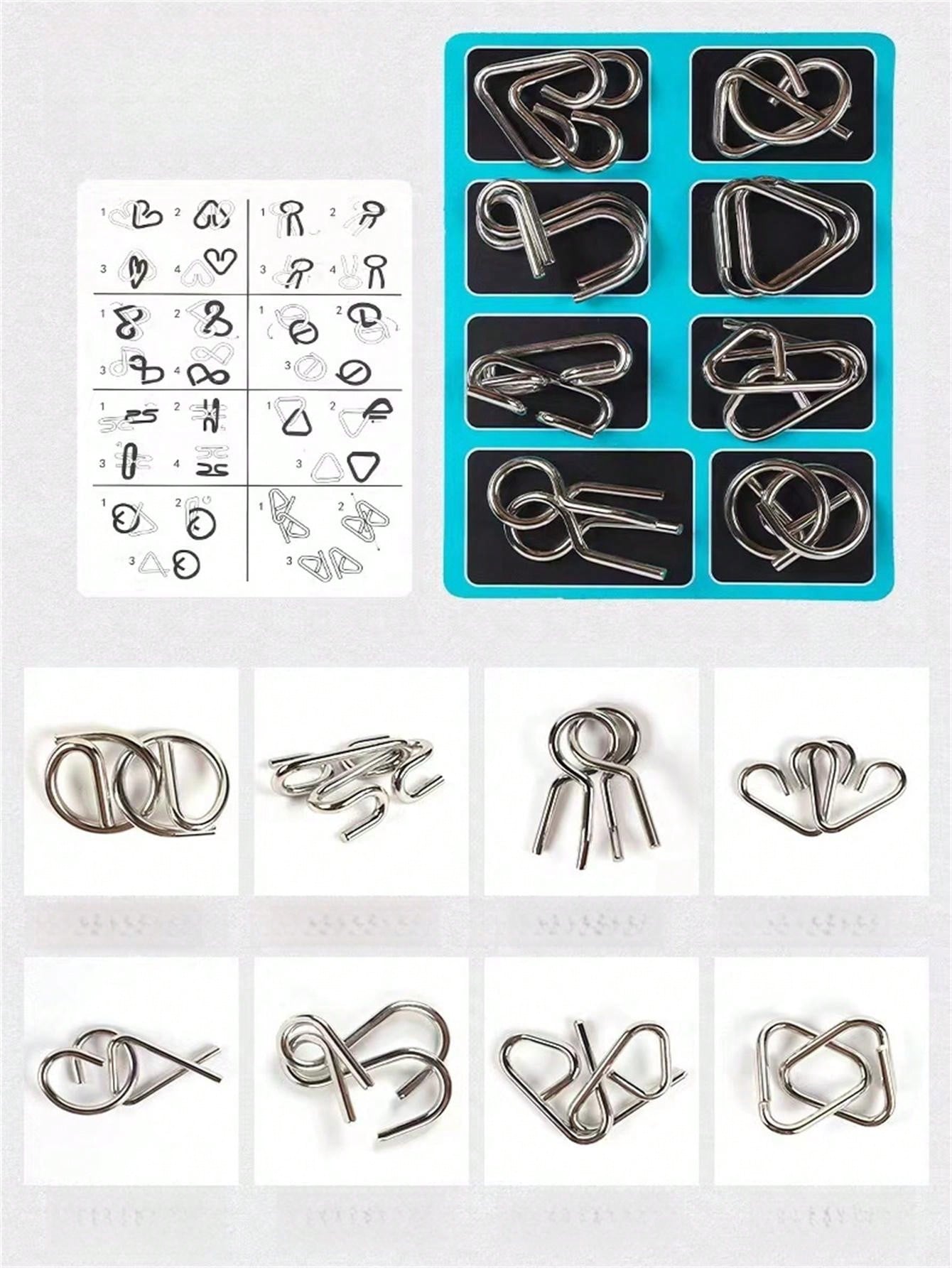 Ensemble De Solutions De Puzzle À 9 Anneaux Avec 8 Puzzles : Lu Ban ...