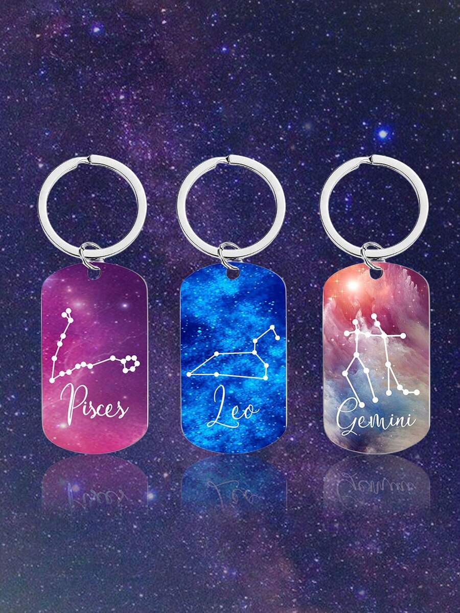 1PC Constellation Keychain, Car Keychain, Keychain Accessories, Women's ...