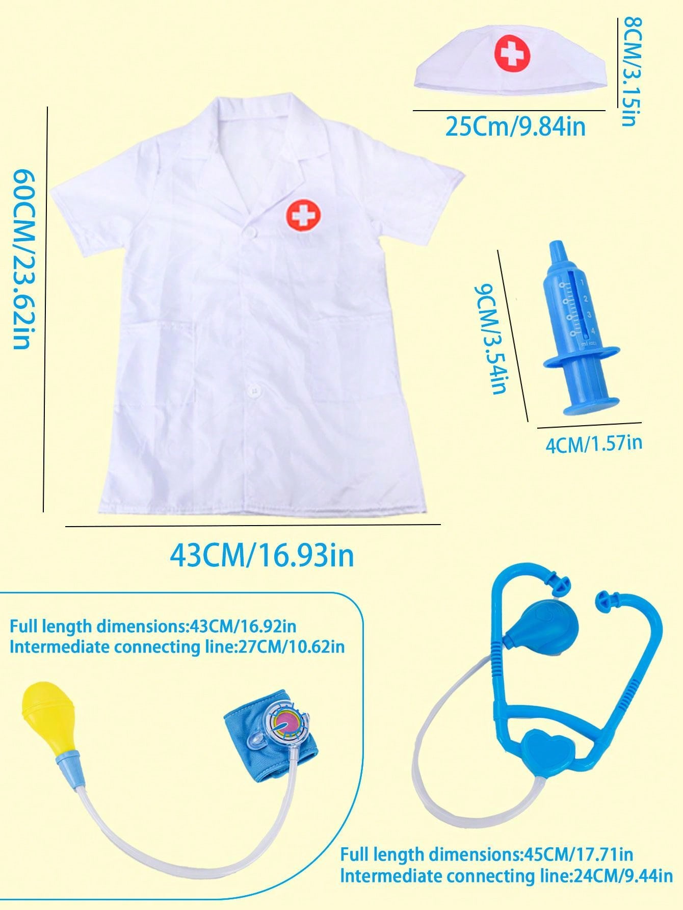 Kids' Doctor & Nurse Role Play Costume Set With Short Sleeve Coat ...