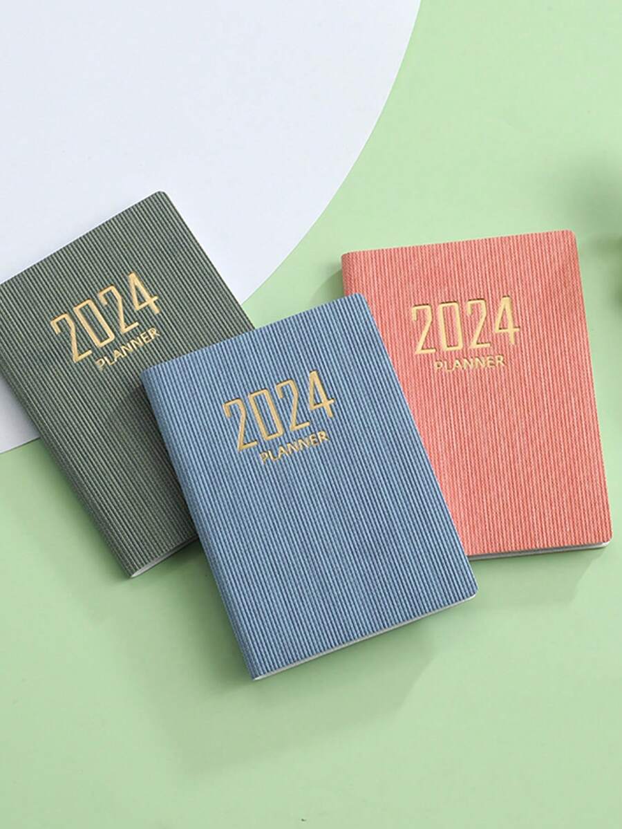 1 Notebook With 60 Sheets 2024 English Daily Planner A7 Daily Schedule ...