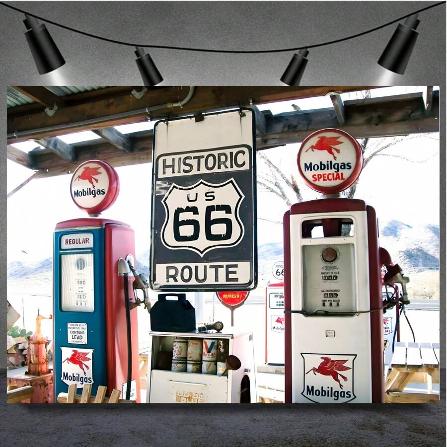 Photography Backdrops Historic Route 66 Gas Station Custom Photo Studio ...