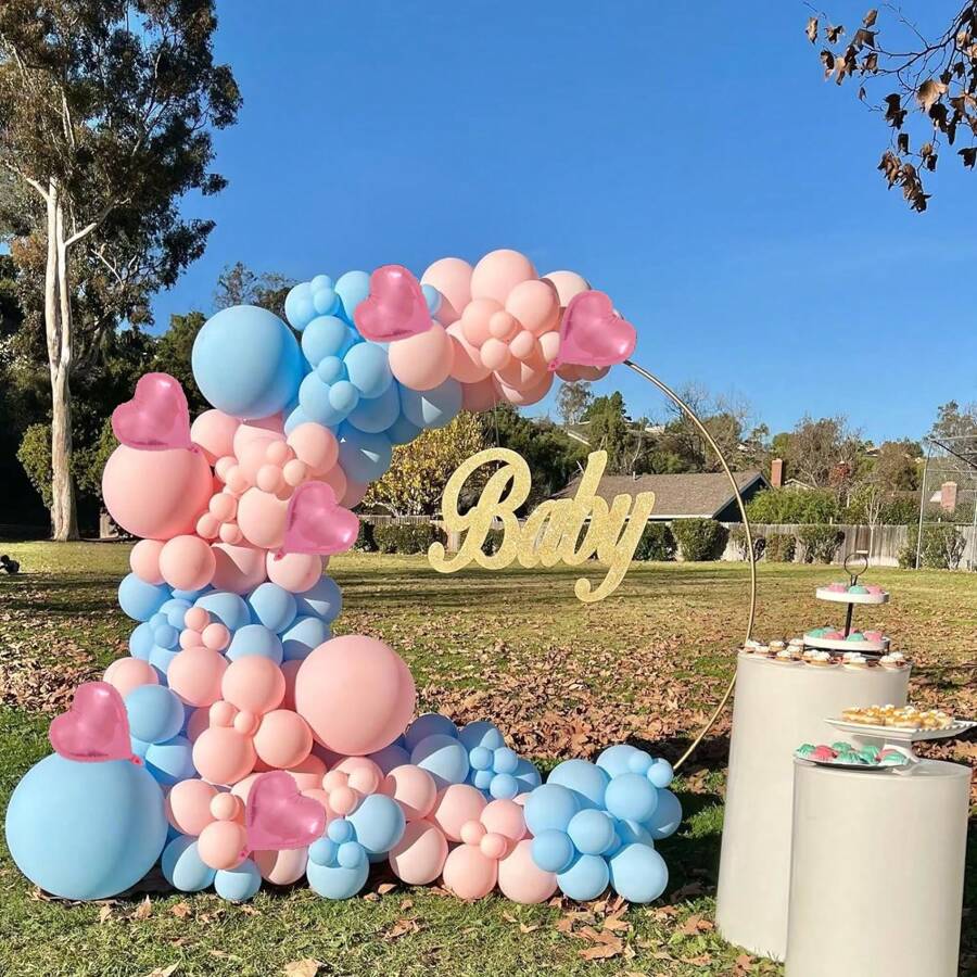Kit De Arco De Globos Rosa Y Azul De San Valentín Con 102 Piezas, Kit ...