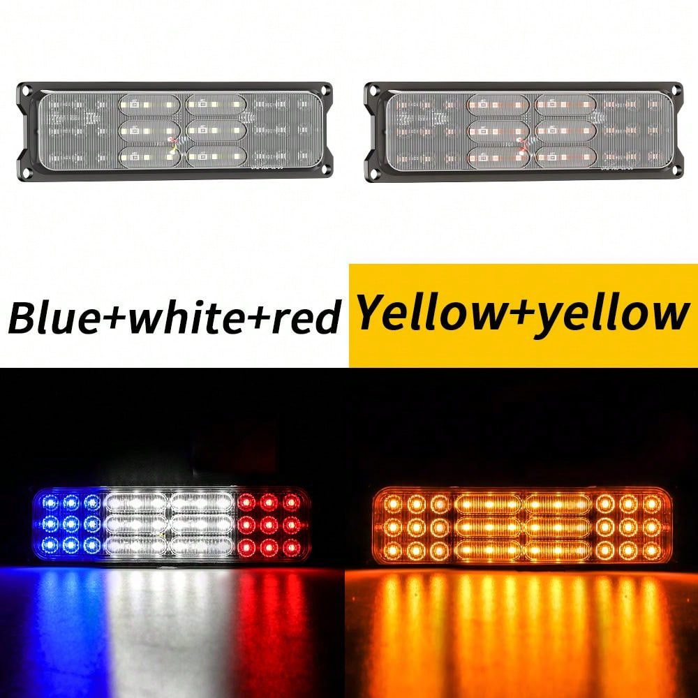 1pc Dxz Long Strip White Yellow Red Blue Flashing 36 Led Car Warning ...