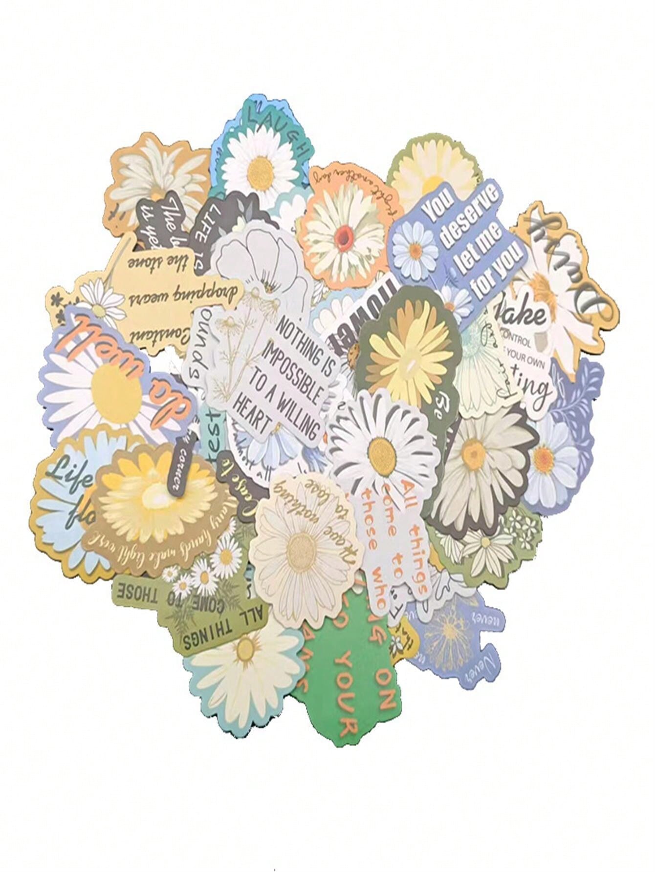 50pcs Little Daisies Stickers For Flowers And Plants, Flower Decoration ...