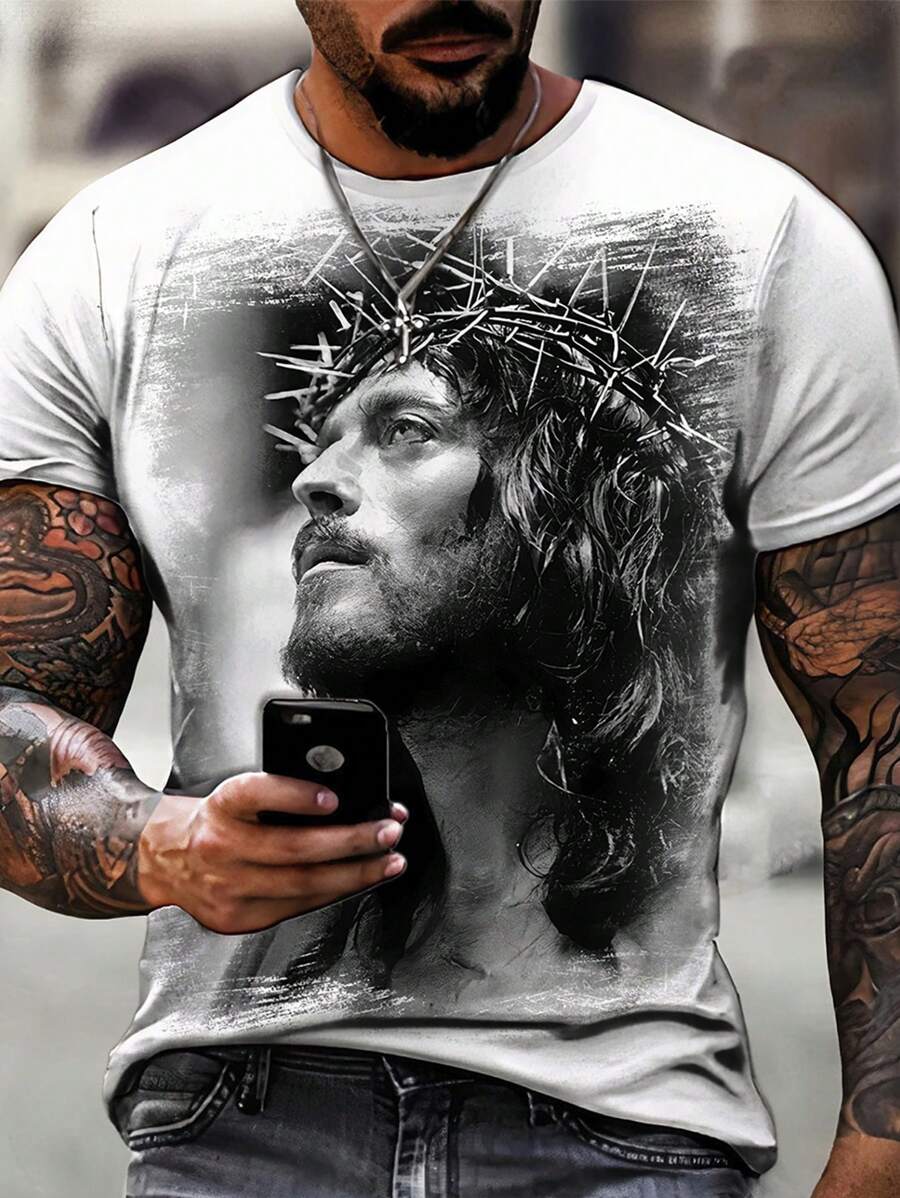 Camisa Camiseta Catolica Jesus Cristo 4 | SHEIN Brasil