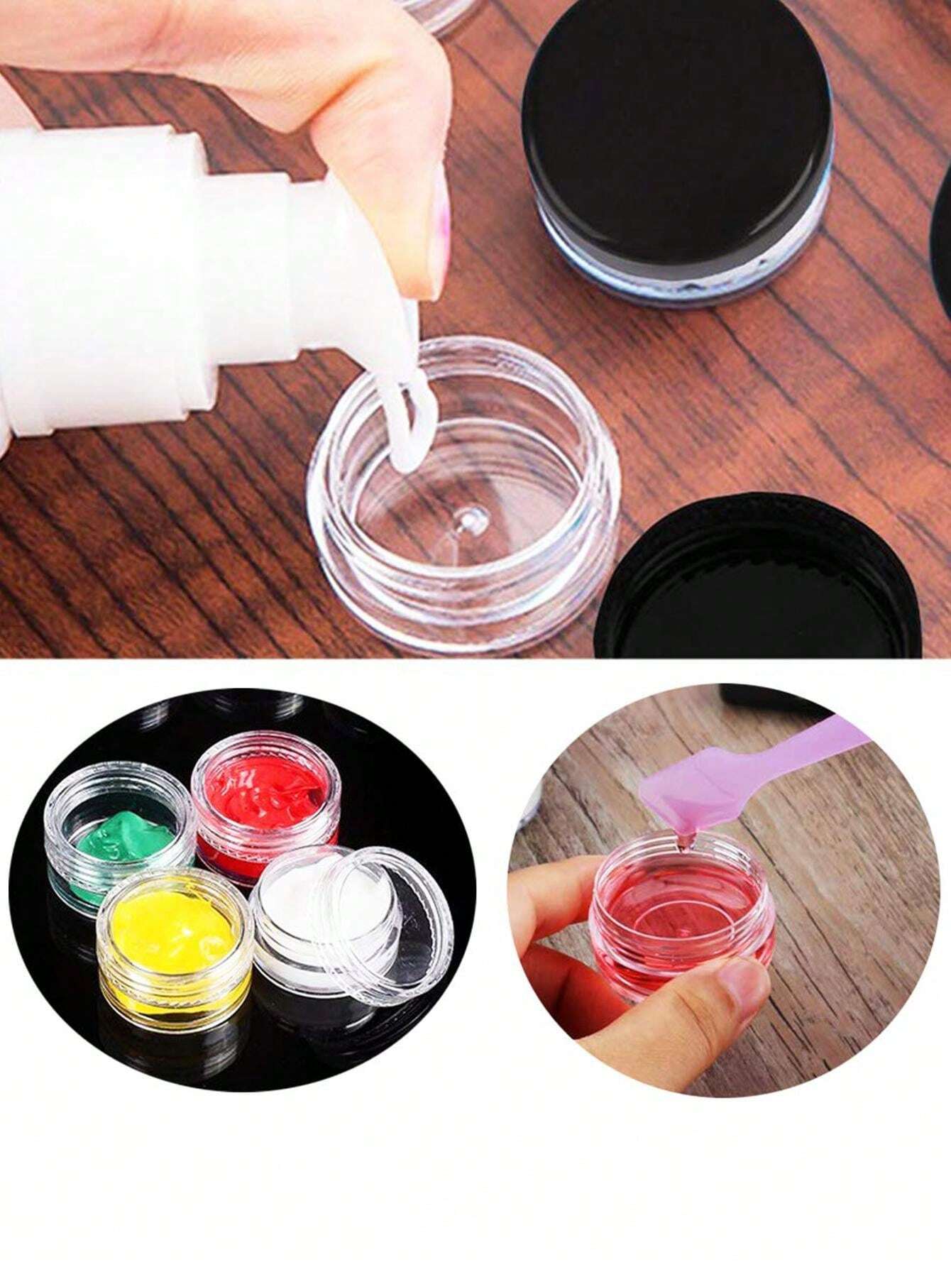 Small Round Sample Containers With Lids Cosmetic Jars Makeup Containers ...