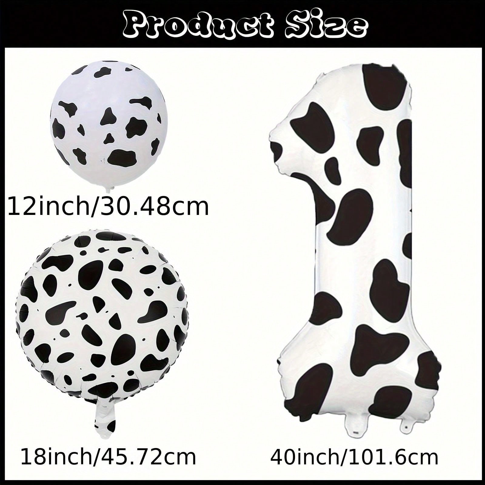 28 Pcs Cow Print Balloon Birthday Decoration Set, 40-Inch Cow Print ...