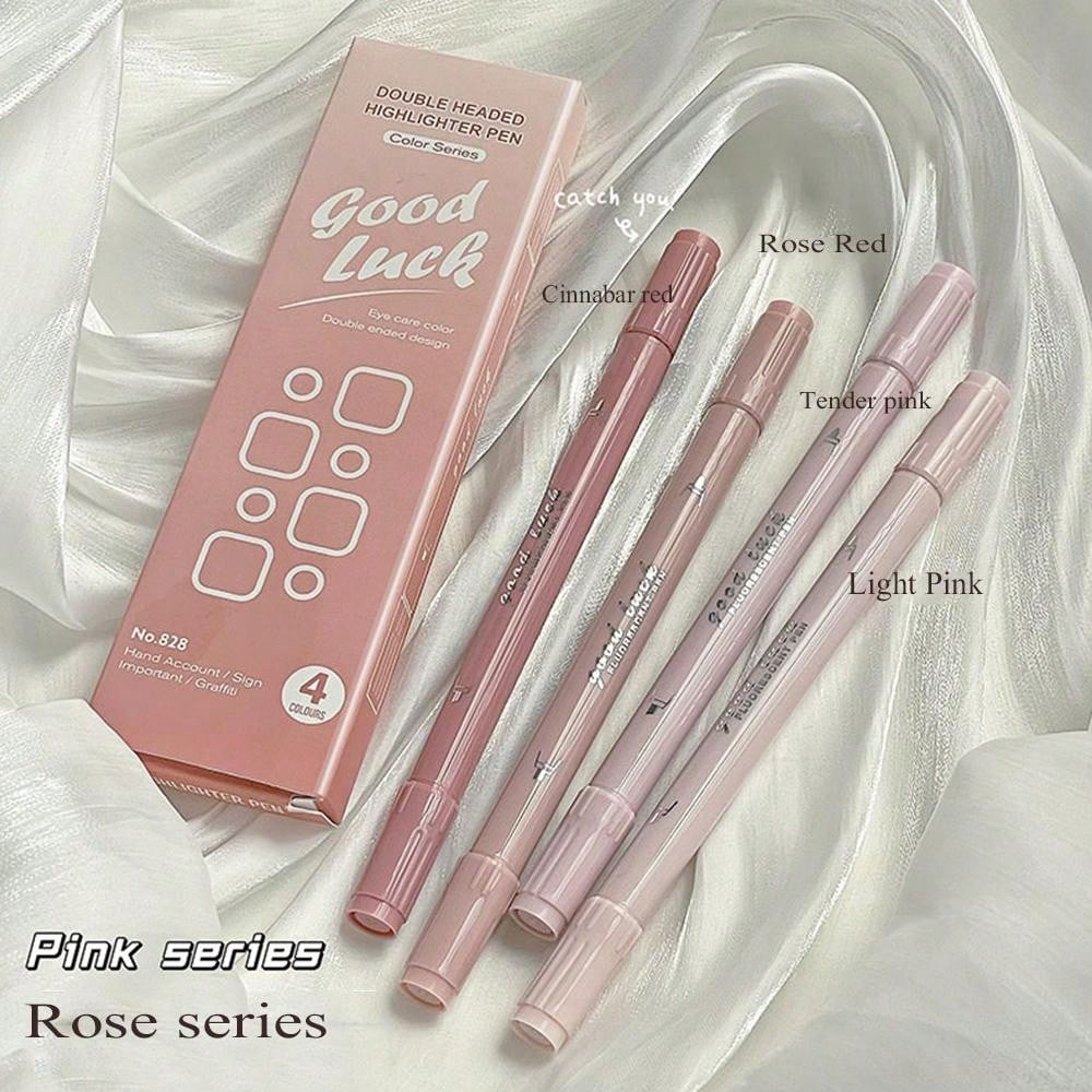 4PPins High Beauty Gradient Double Headed Fluorescent Pen Set With Key ...