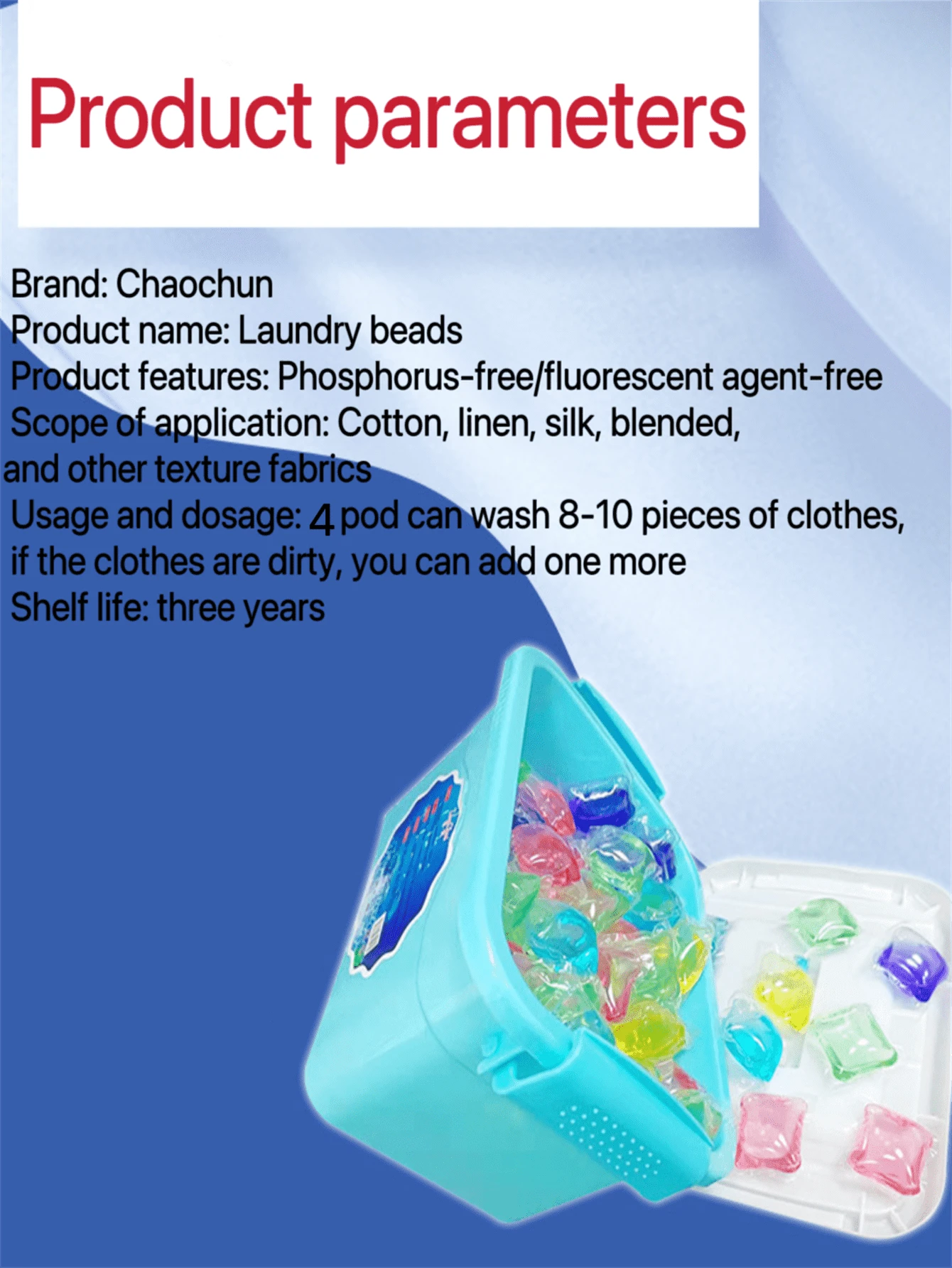 100pcs/set 3-in-1 Concentrated Laundry Detergent Beads, Liquid ...