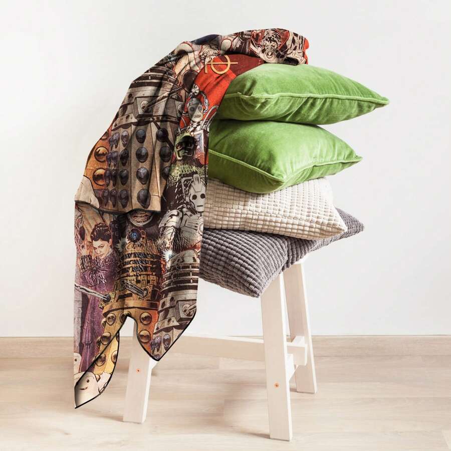 Bazillion Dreams Doctor Who Villains Comic Fleece Softest Comfy Throw ...