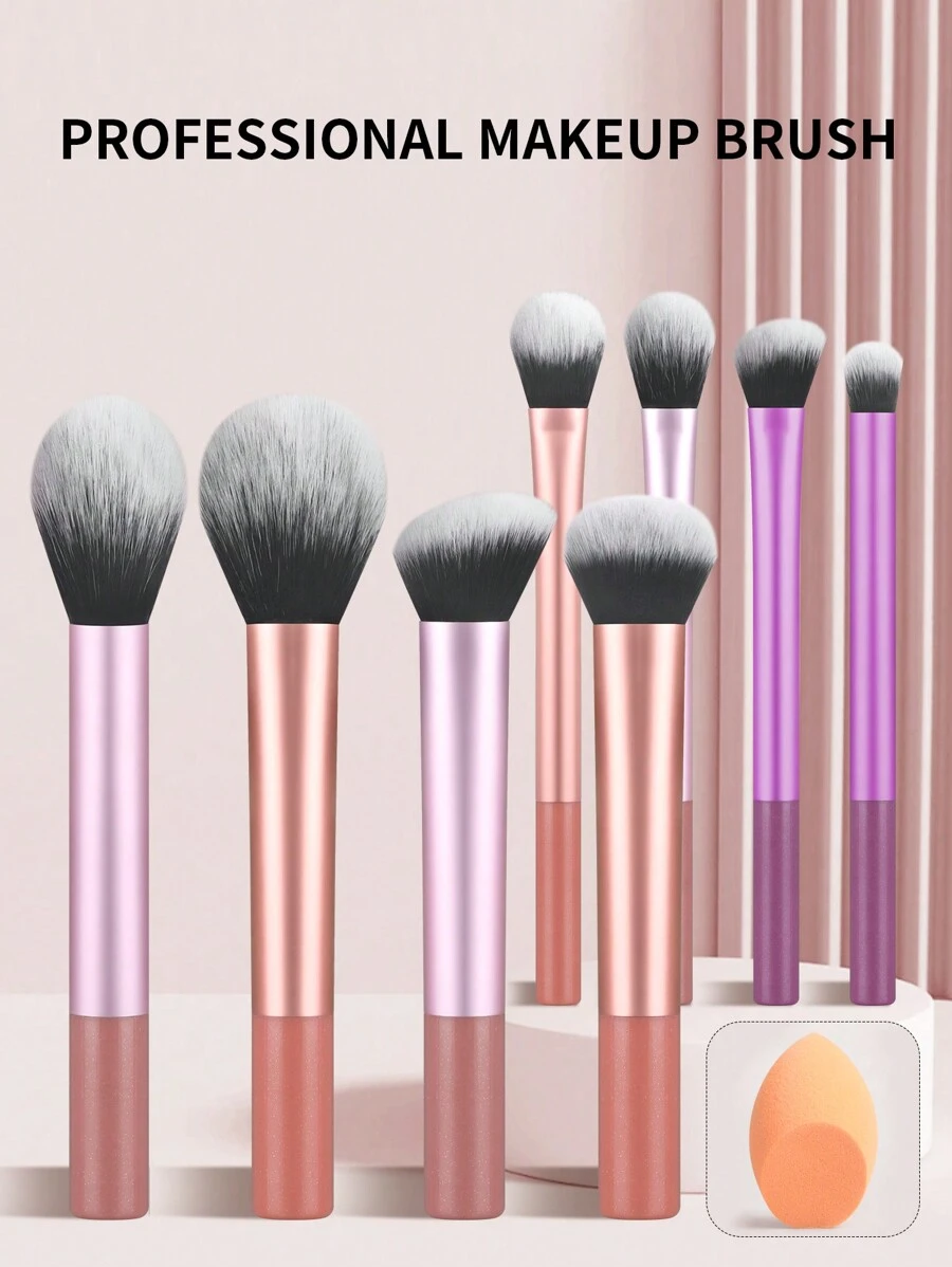 8pcs Soft Bristle Multifunctional Professional Makeup Brush Set, Powder ...
