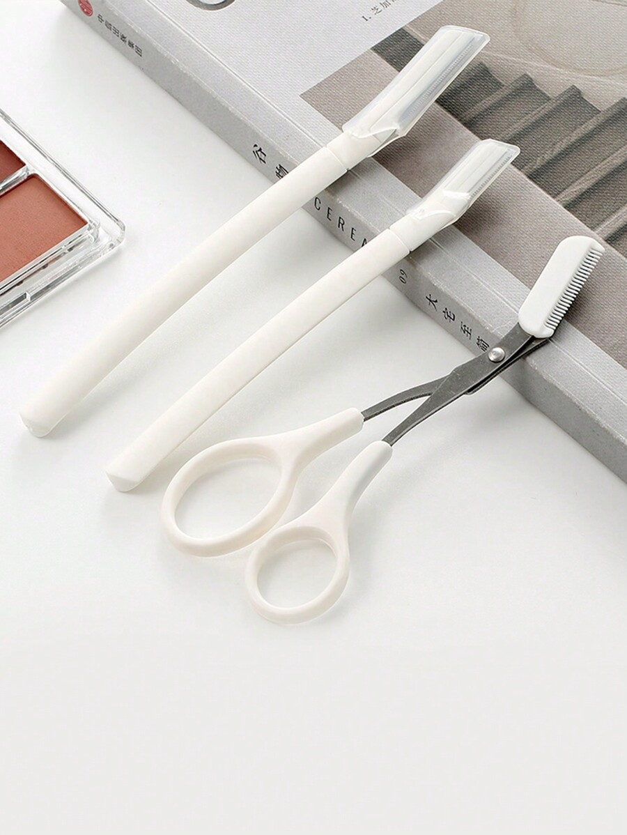 3pcs Folding Eyebrow Razor Set, Portable Eyebrow Razor And Trimmer ...