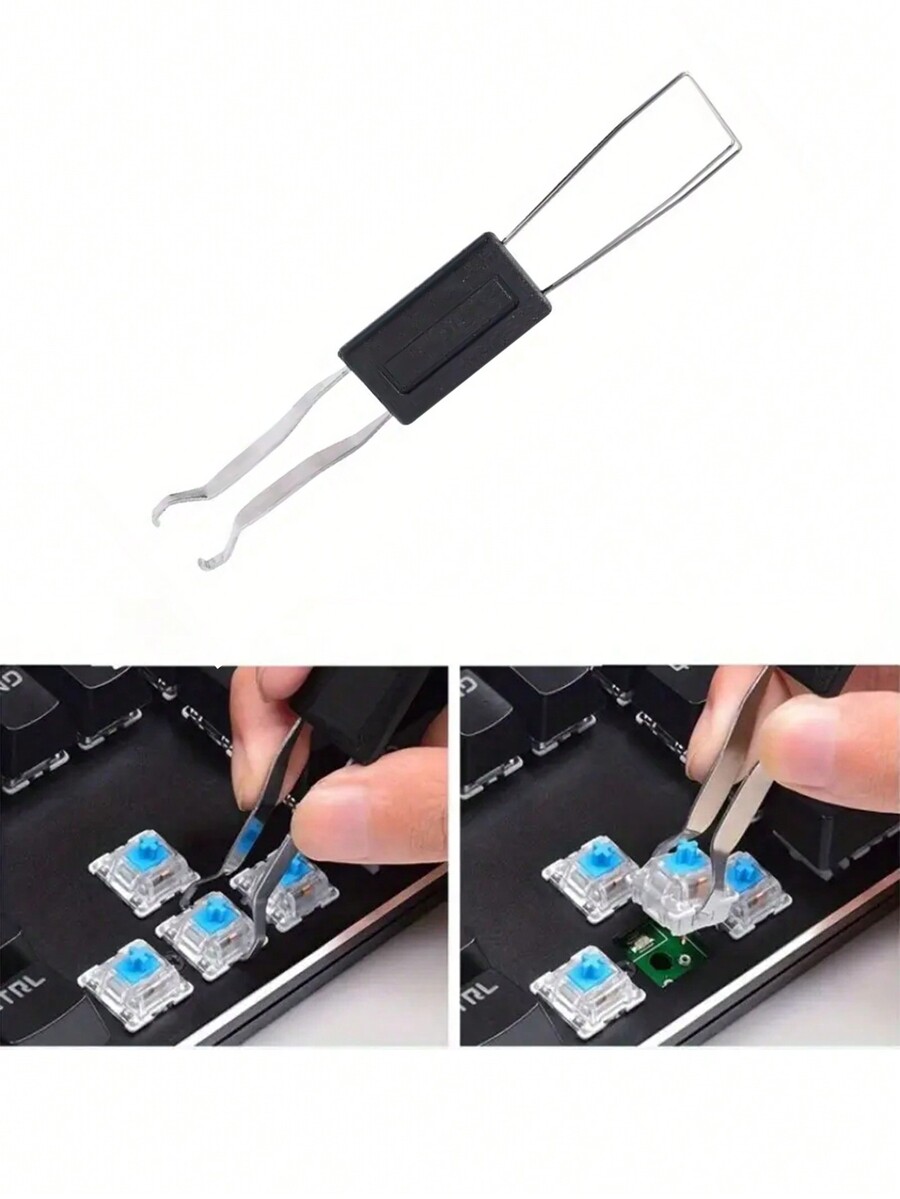 1pc Black Dual-Use Keycap Puller Steel Wire Metal Keycap Remover For ...