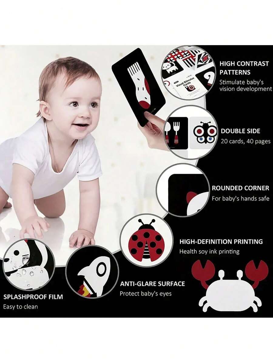 Black And White Flash Cards For Infant, Early Education And Stimulation ...