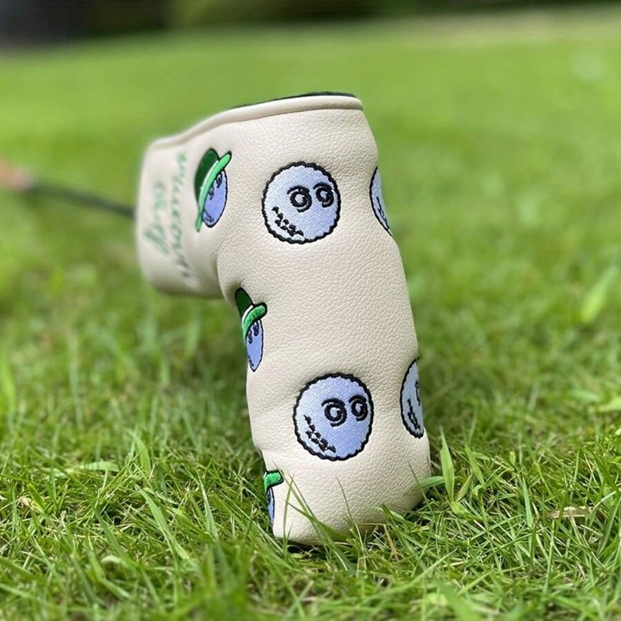 1pc Durable PU Leather Super Soft Embroidered Golf Putter Cover, L ...