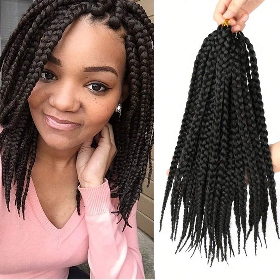 1pc Big Loop Box Braids Crochet Hair 14 Inch Prelooped, Short Three ...