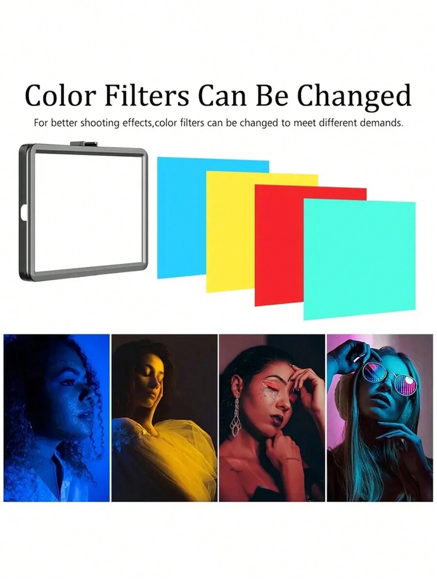 6-Inch Flat Lighting Panel With 2-Section Telescoping Tripod, Camera ...