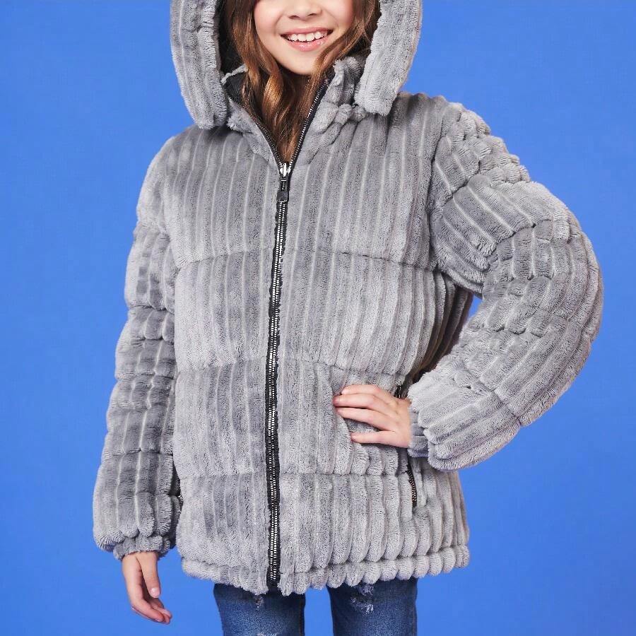 Reversible Girl's Jacket, Two Views, 2 In 1, Padded And Plush, SHEIN ...