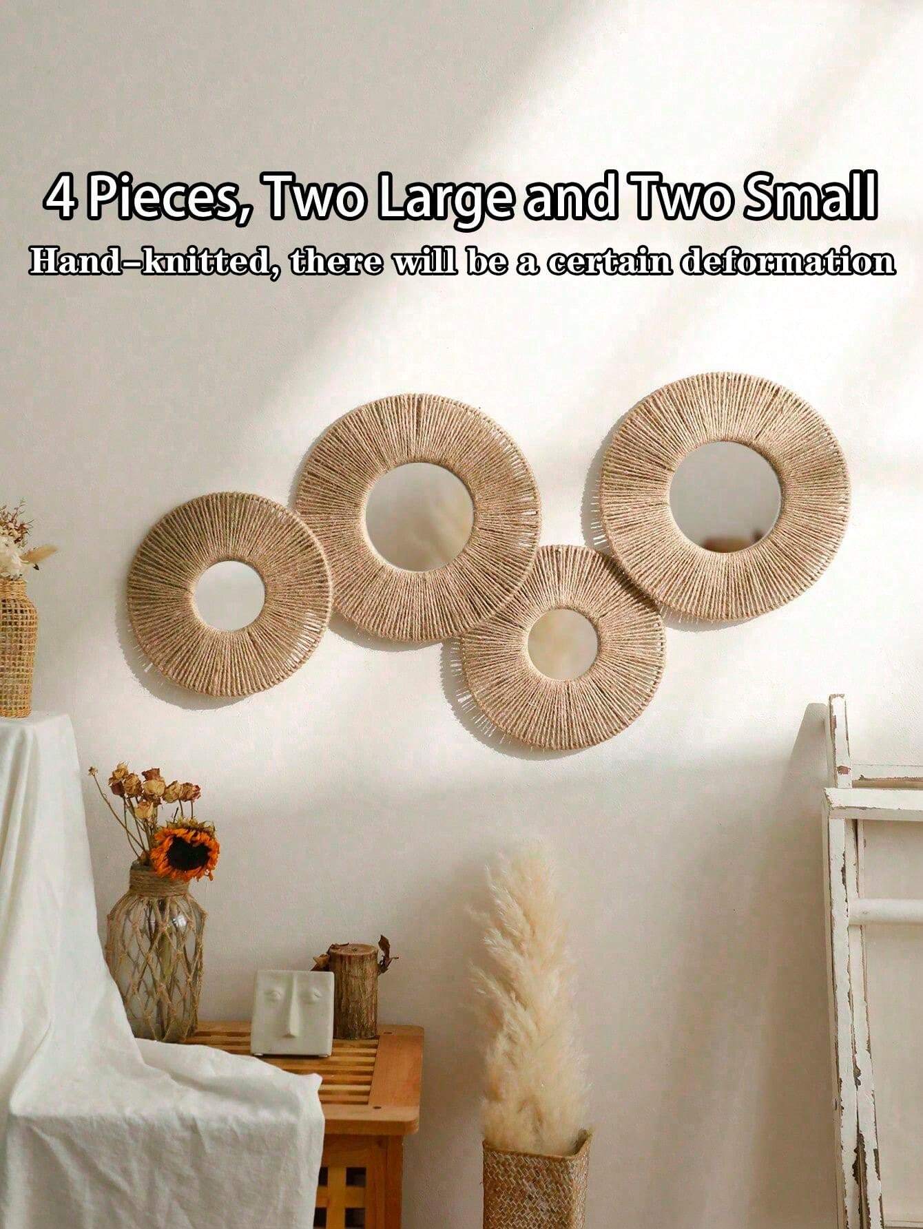 1 Pièce Miroir Twine Rond Pour Salle De Bain, Miroirs Twine À Cadre En ...