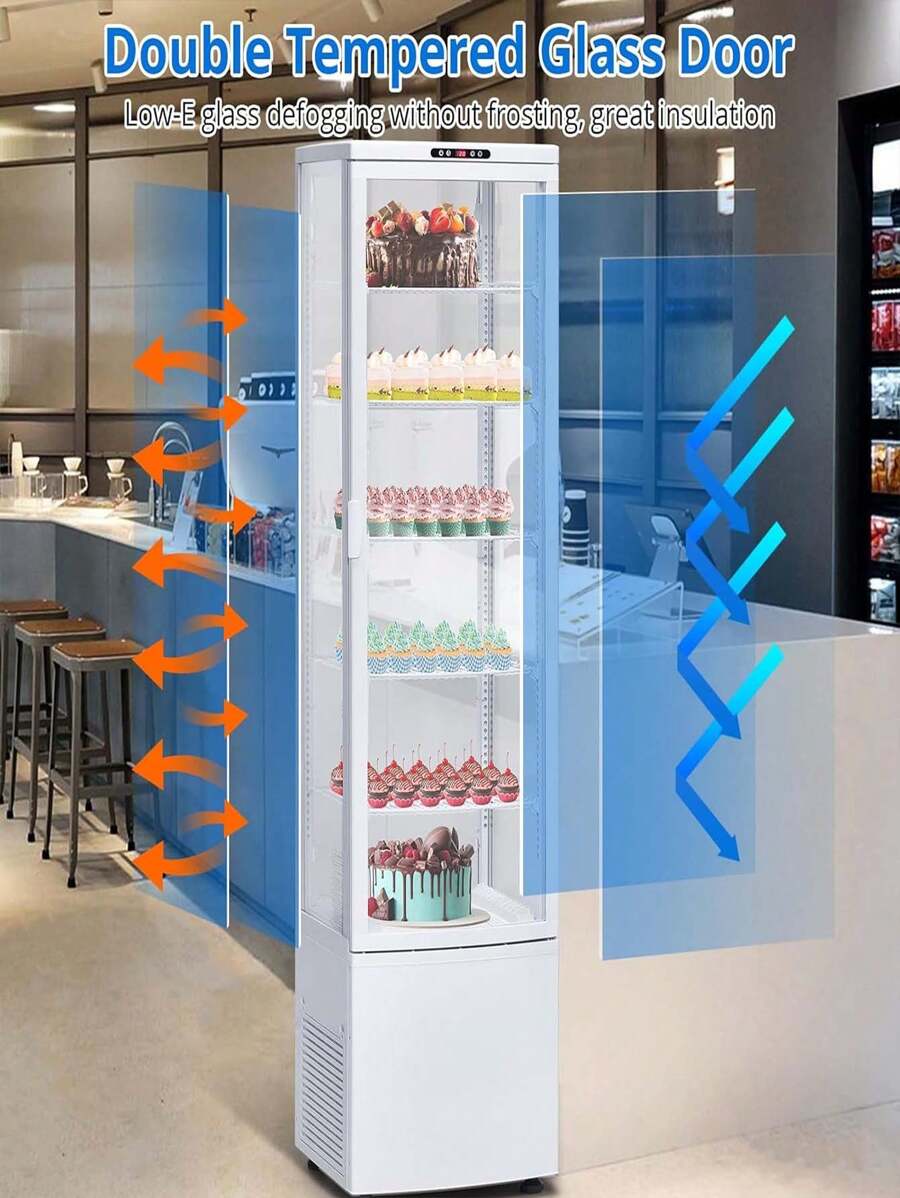 Commercial Refrigerator Display Case, 9.8 Cu.FT Single-Door Countertop ...