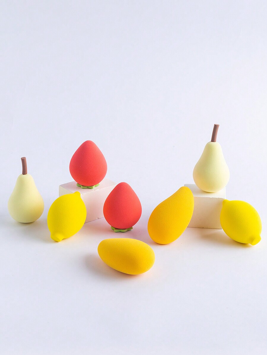 8pcs Fruit Shaped Makeup Sponge Set With Storage Box, For Natural ...