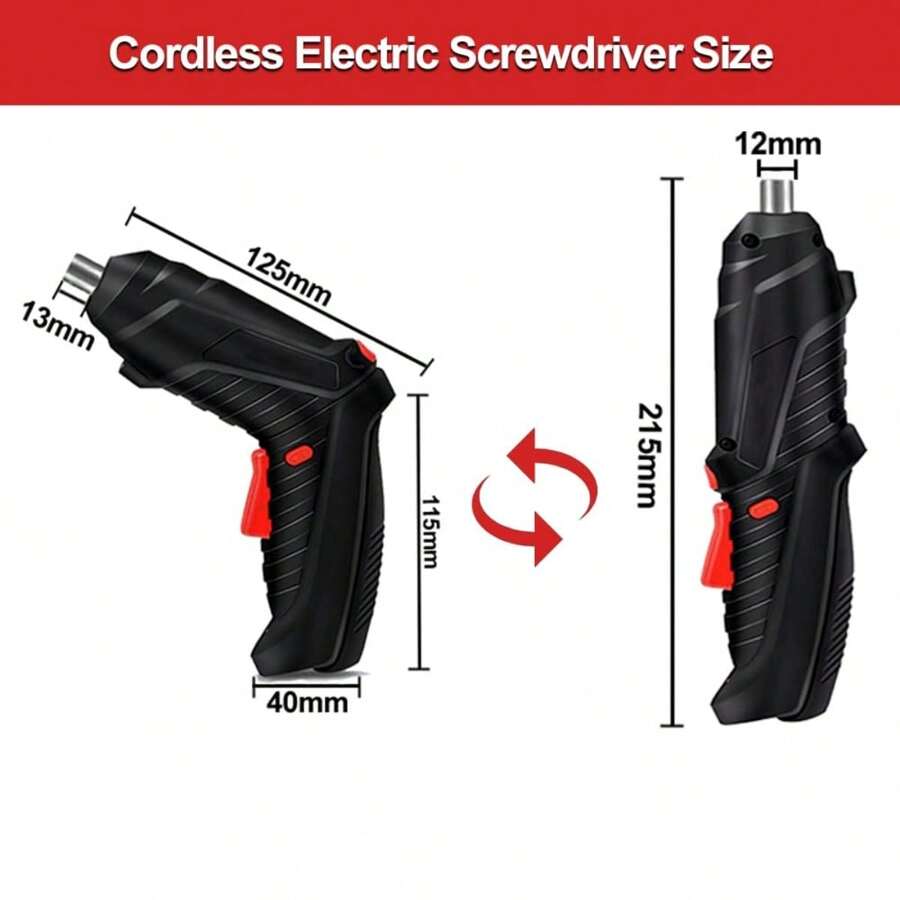 Cordless Electric Screwdriver Set, 3.6V Battery Ed Screwdriver Kit ...