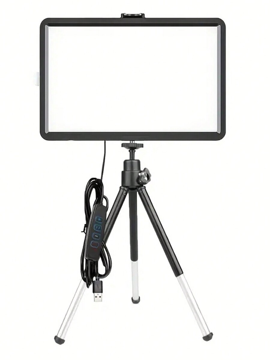6-Inch Flat Lighting Panel With 2-Section Telescoping Tripod, Camera ...