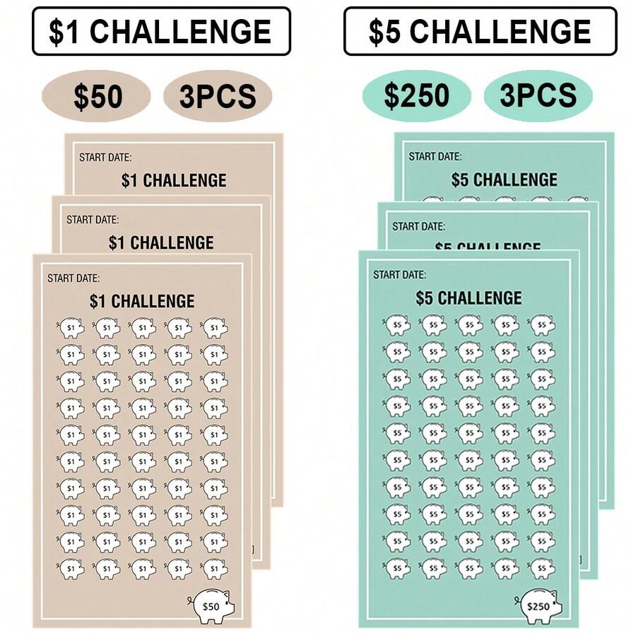 26pcs Saving Challenge Cards, Double-Sided Budget Envelope Cardboard, 2 ...