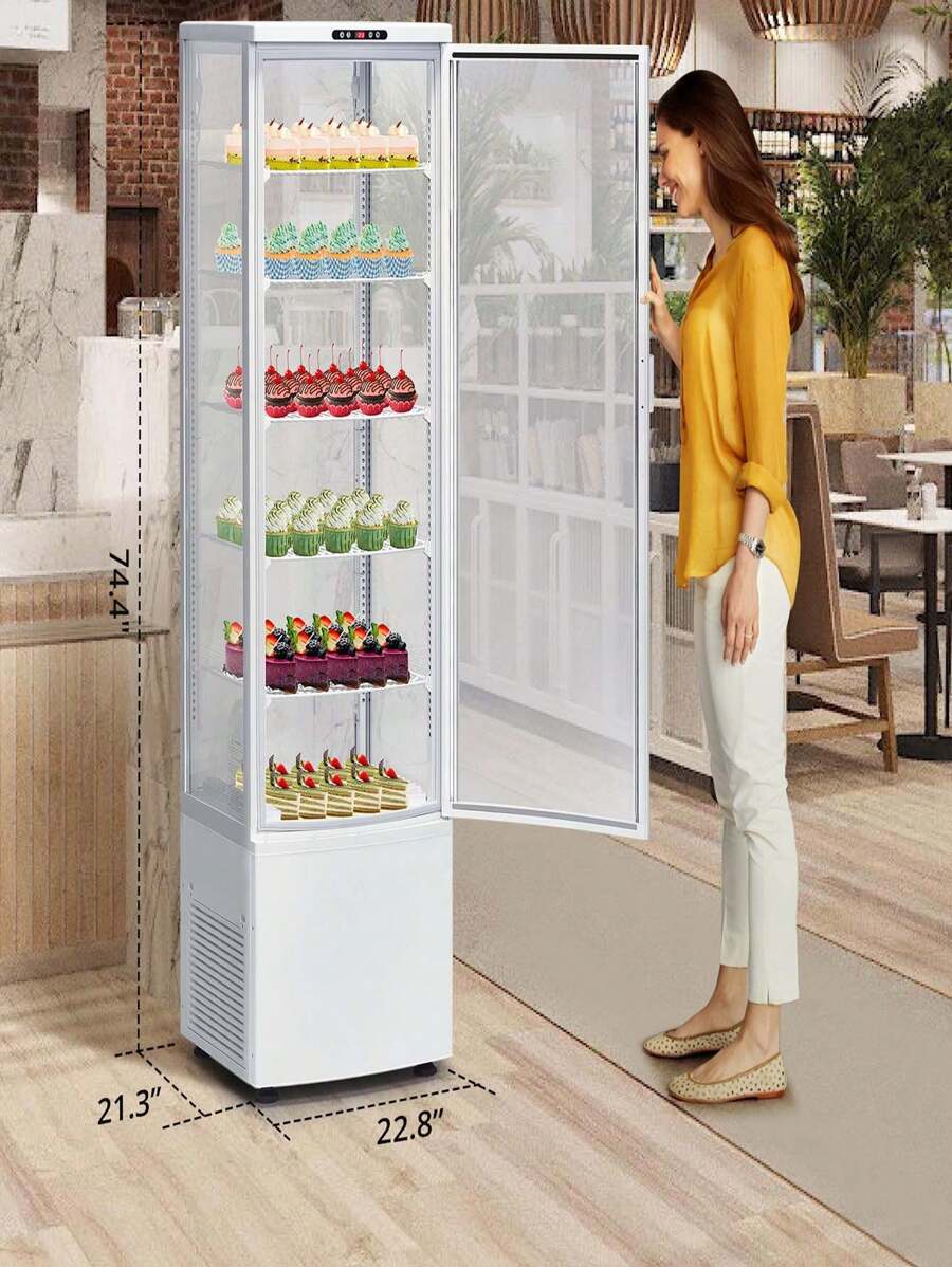 Commercial Refrigerator Display Case, 9.8 Cu.FT Single-Door Countertop ...