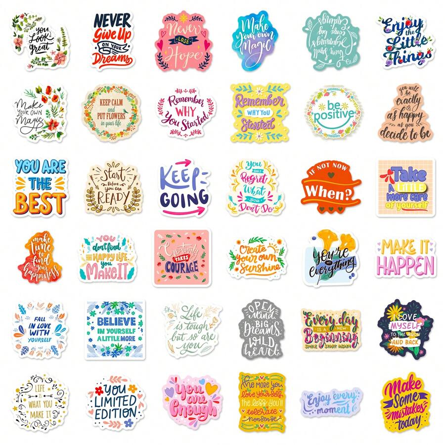 100pcs Motivational Stickers For Water Bottles, Vinyl Waterproof ...
