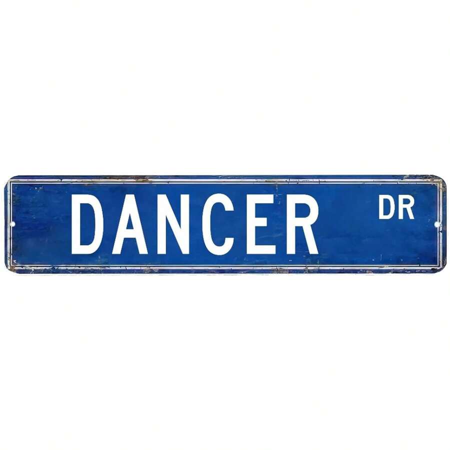 1pc Decor Sign 40x10cm Rustic Street Metal Sign Dancer Wall Art Signs ...