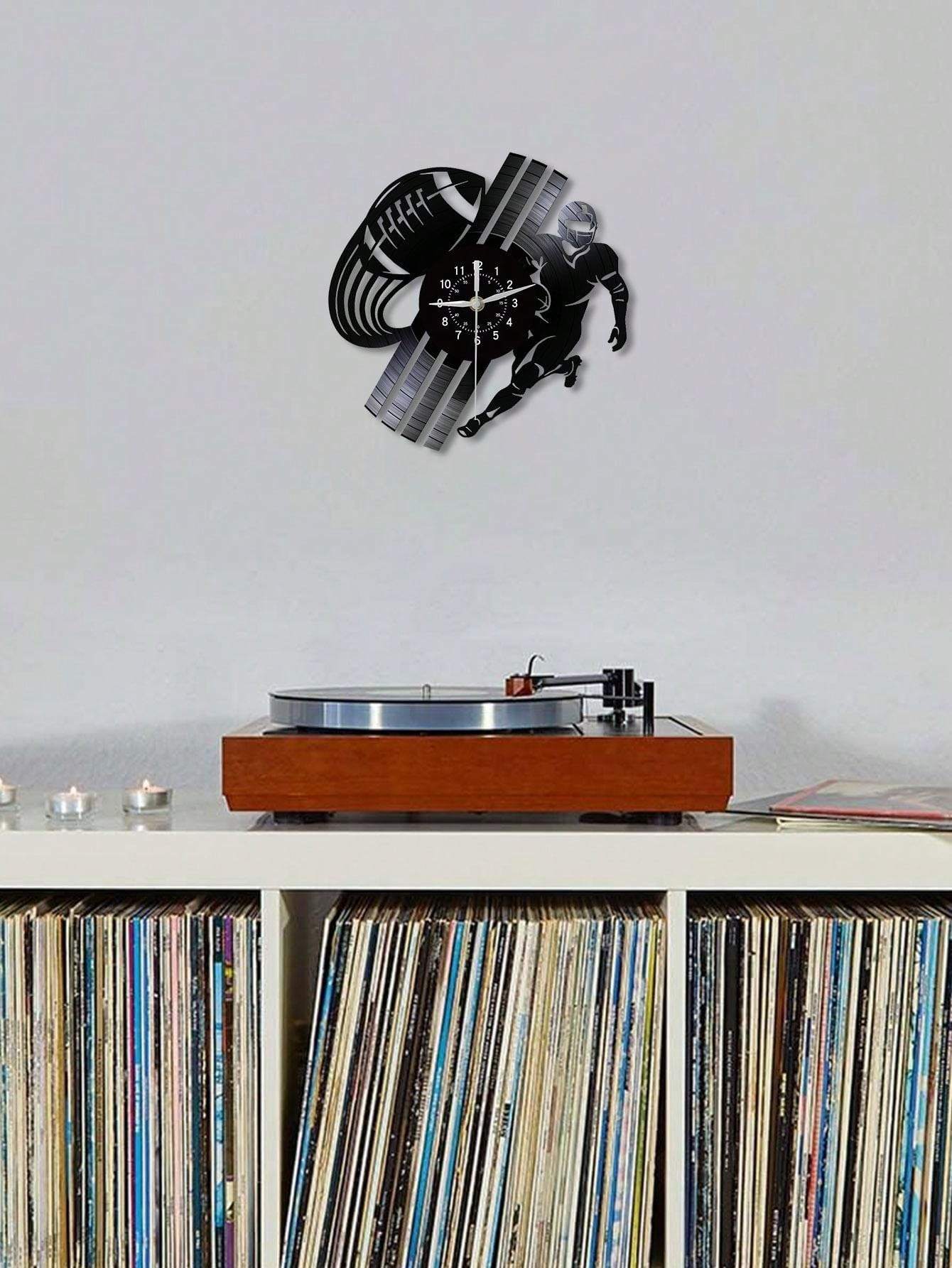 1 Pc, Vinyl Record Wall Clock. Seven-Color LED Lights, Remote Light ...