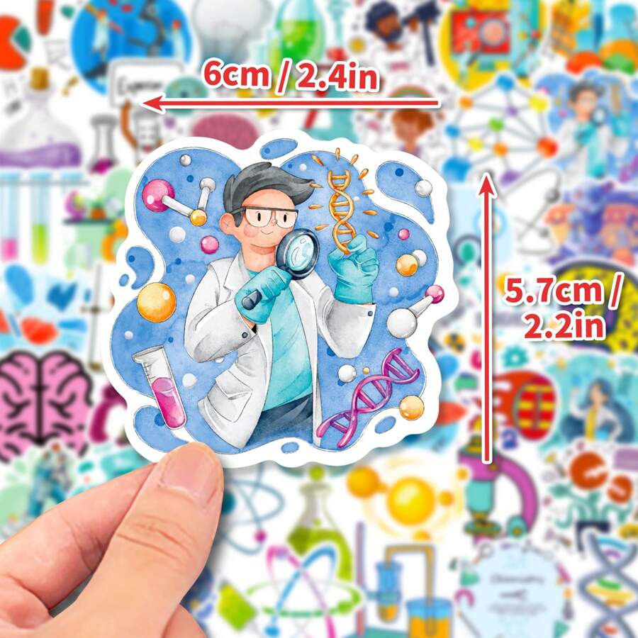 100pcs Funny Science Stickers, Chemistry Biology Physical Math ...