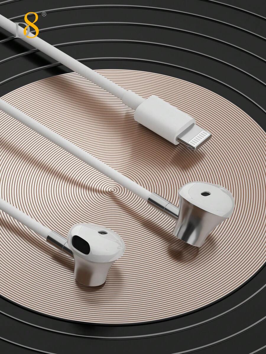 D8 Headphones With Lightning Connector. Microphone With Built-In Remote ...