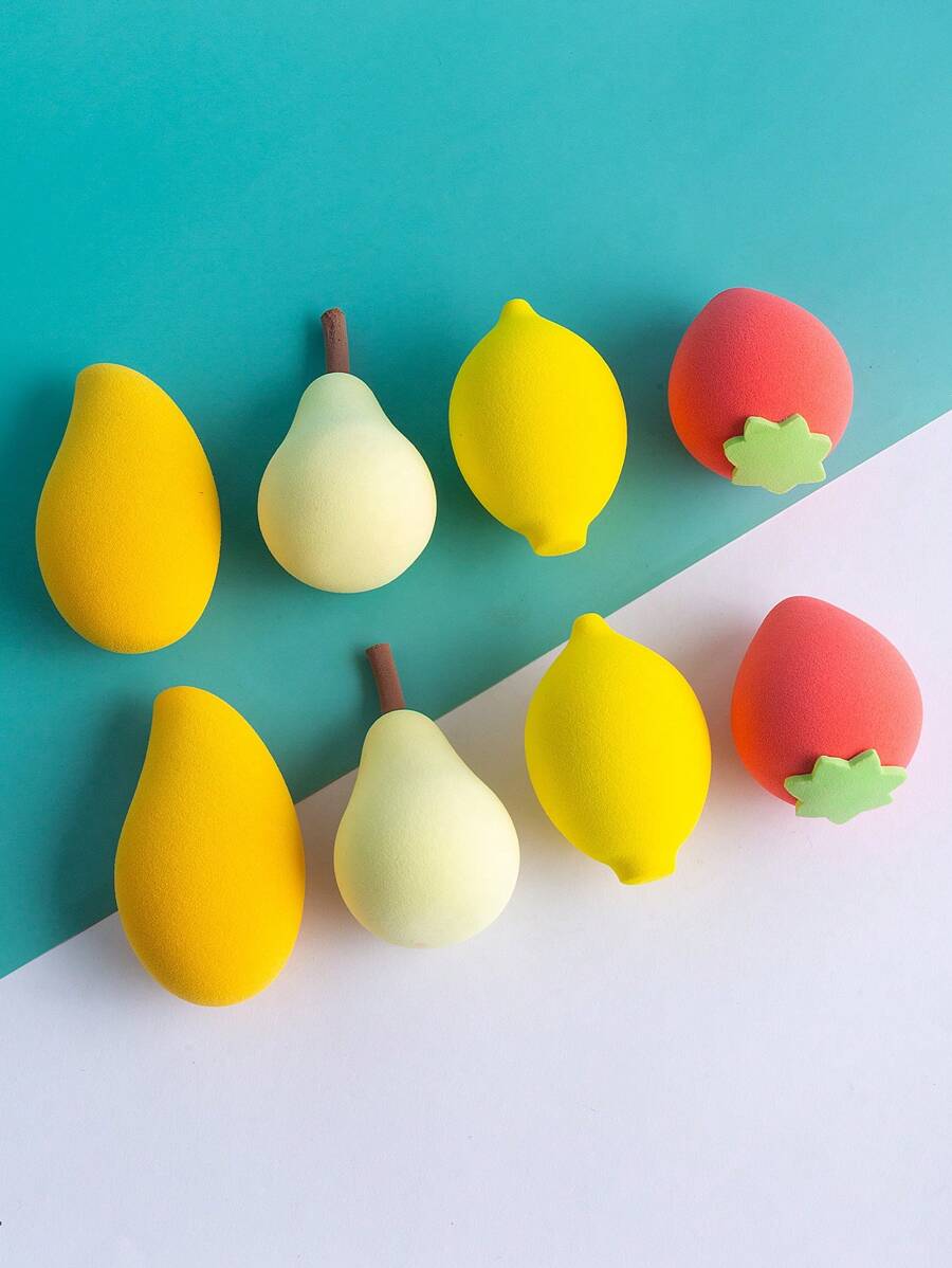 8pcs Fruit Shaped Makeup Sponge Set With Storage Box, For Natural ...