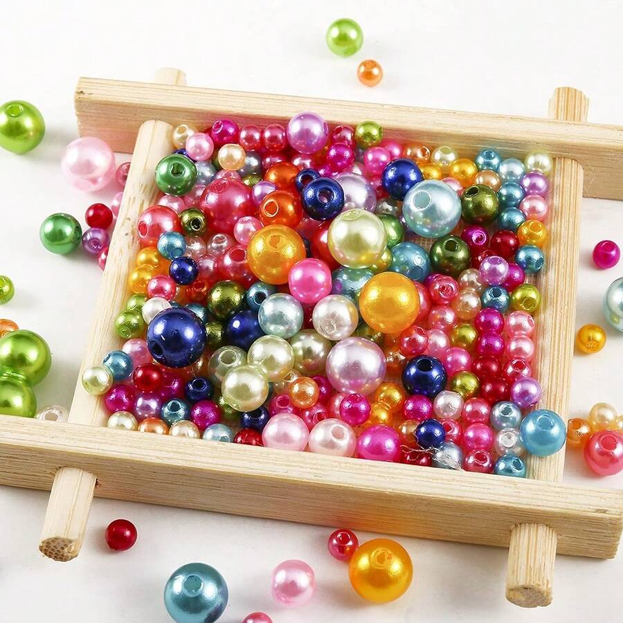 500pcs 4/6/8/10/12mm White Faux Pearl Craft Beads Loose Faux Pearls ...